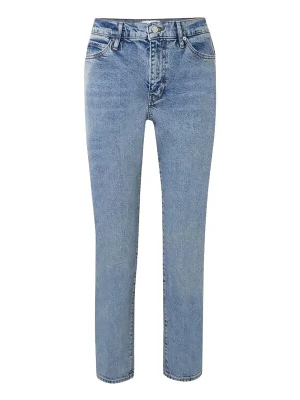 FRAME The Borrowed High-rise Slim-leg Jeans - Blue