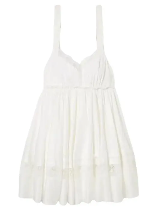Aje Chant Lace-trimmed Mini Dress - Ivory