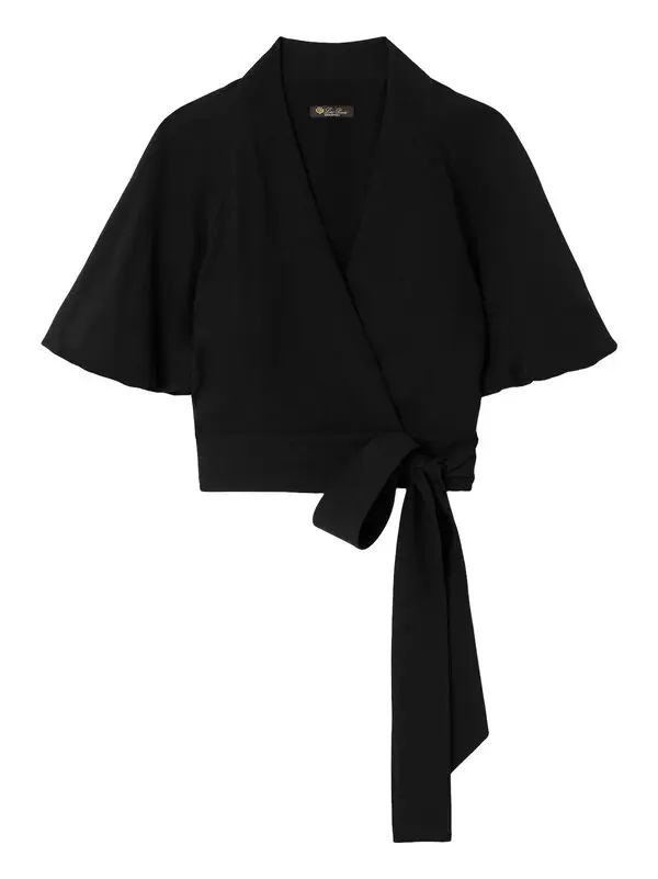 Loro Piana Clancy Cropped Wrap Shirt - Black