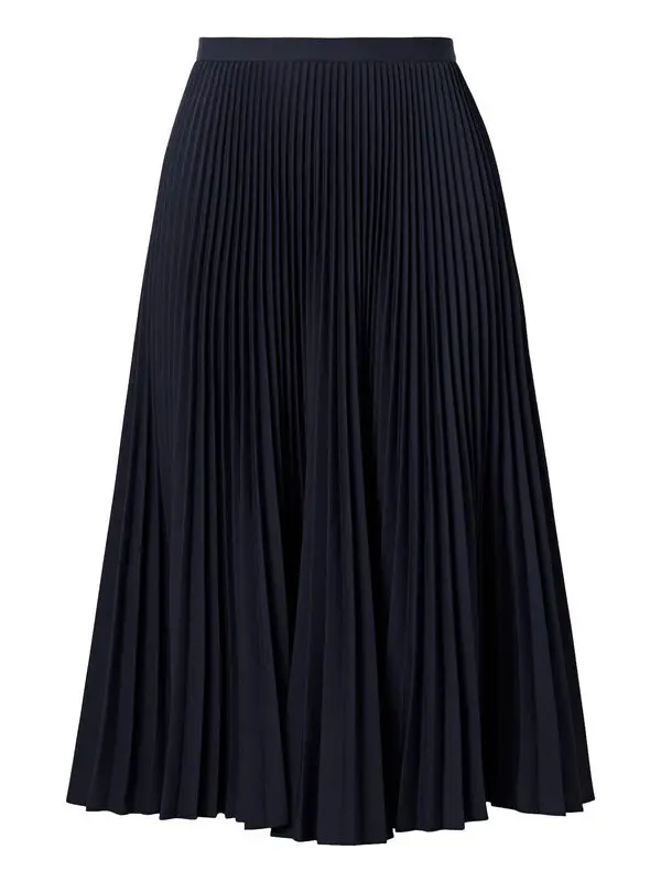 Erdem Plissé-twill Midi Skirt - Blue