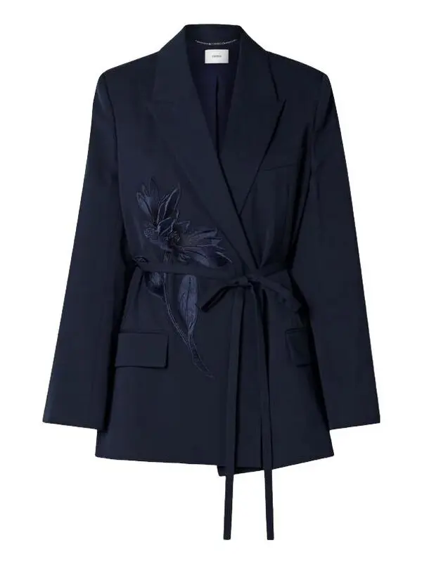 Erdem Belted Blazer - Blue