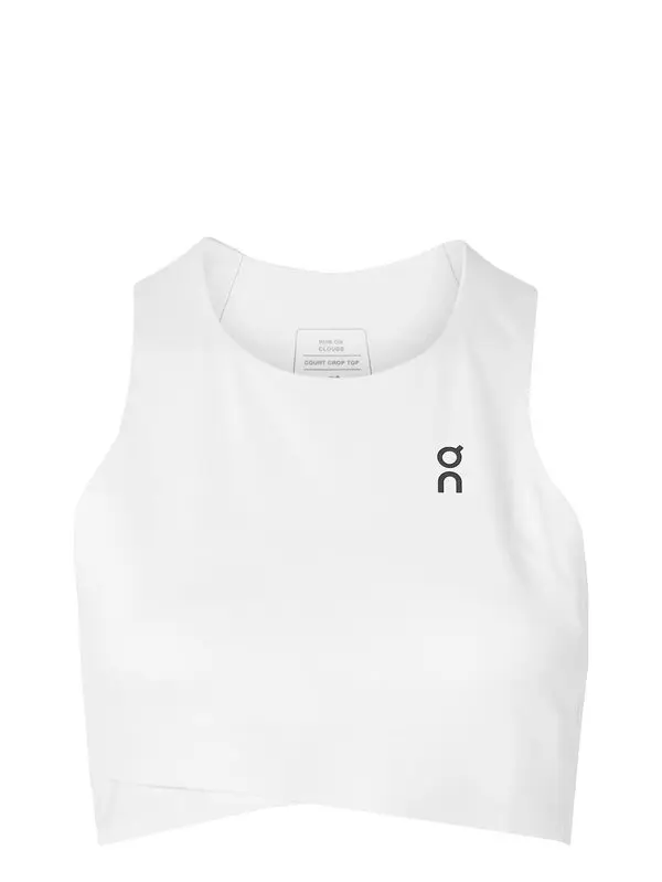 On Court Cropped Stretch Recycled-jersey Tank - White