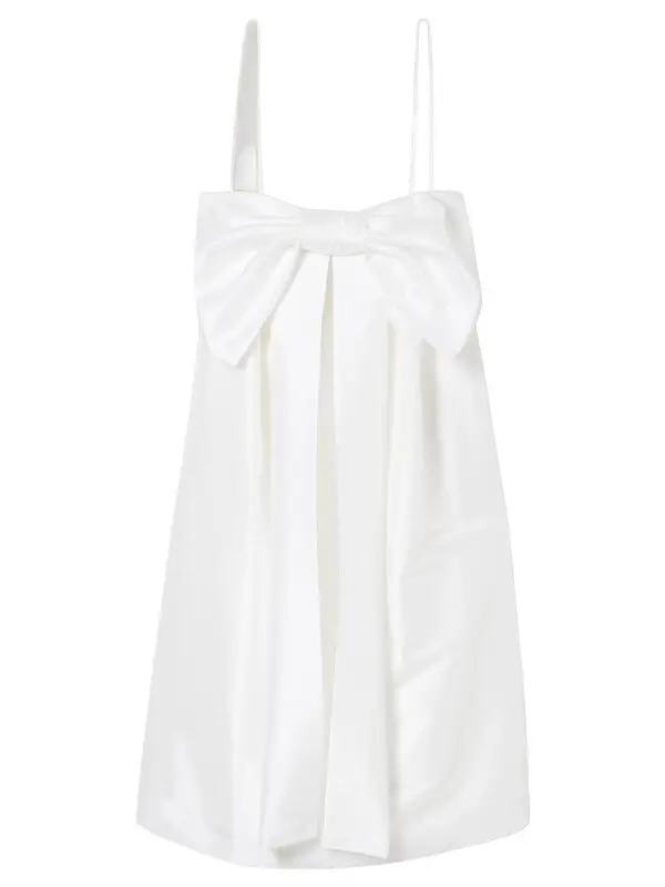 Bernadette Estee Bow-detailed Mini Dress - Neutrals