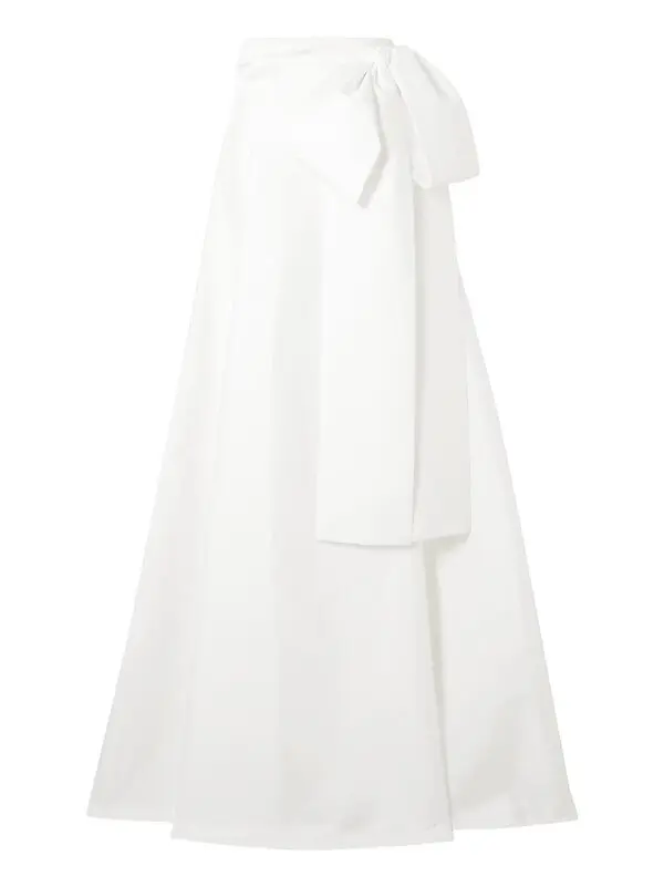 Bernadette Beatrice Bow-detailed Taffeta Maxi Skirt - Ivory