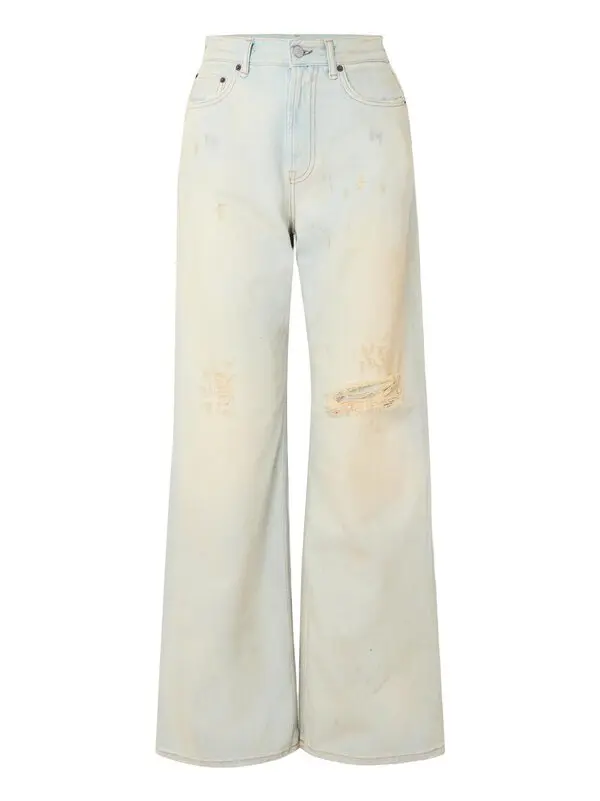 Acne Studios 2022 Distressed High-rise Wide-leg Jeans - Blue