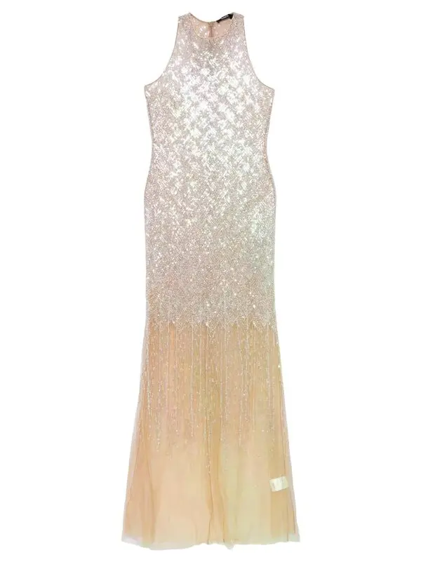Amen Sequinned Gown - Neutrals