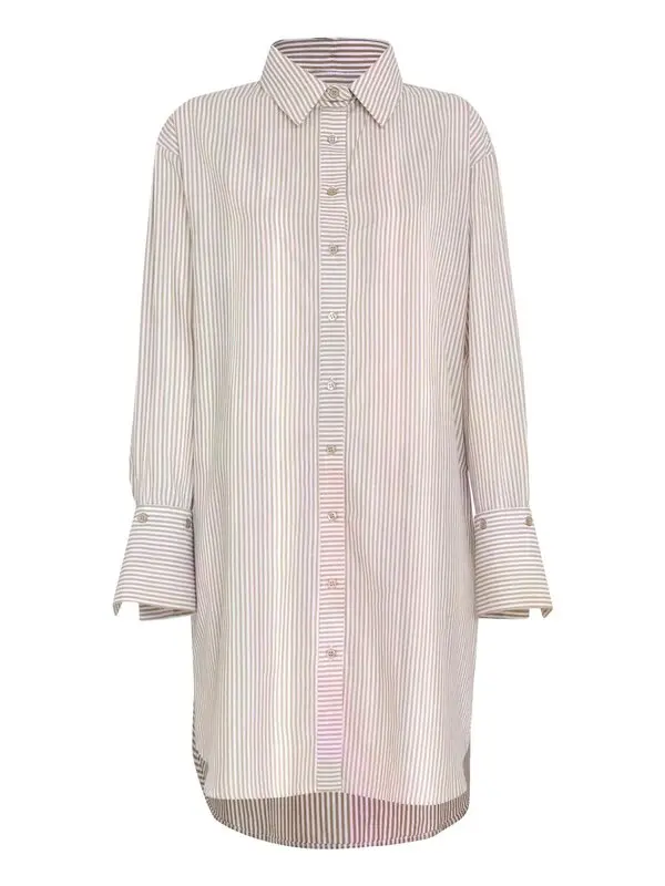 GLORIA COELHO Striped Cotton Shirt - Brown