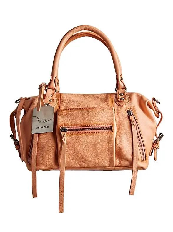 Free People We The Free Baby Emerson Leather Tote Bag - Apricot