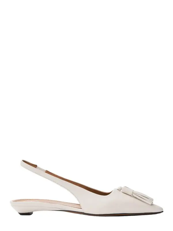 ATP ATELIER Molvena Nappa Flat Slingbacks - Linen
