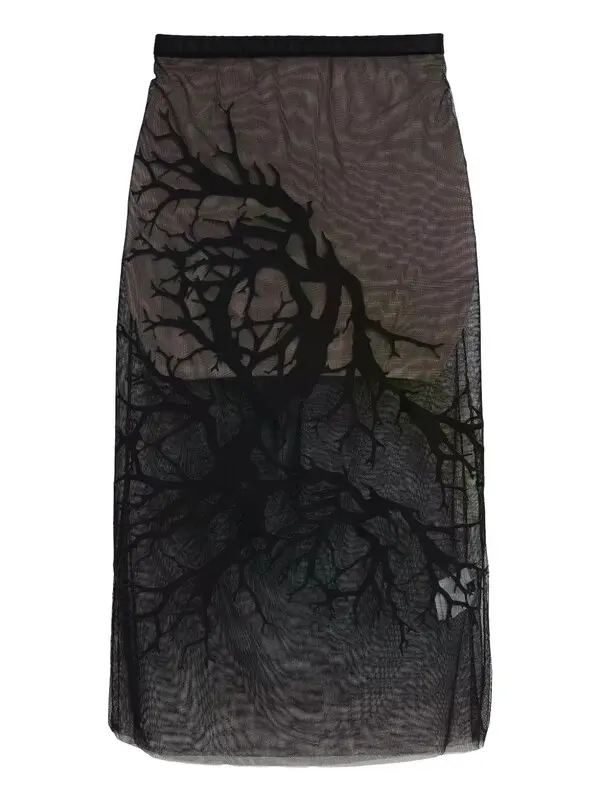 GLORIA COELHO Sheer Skirt - Black