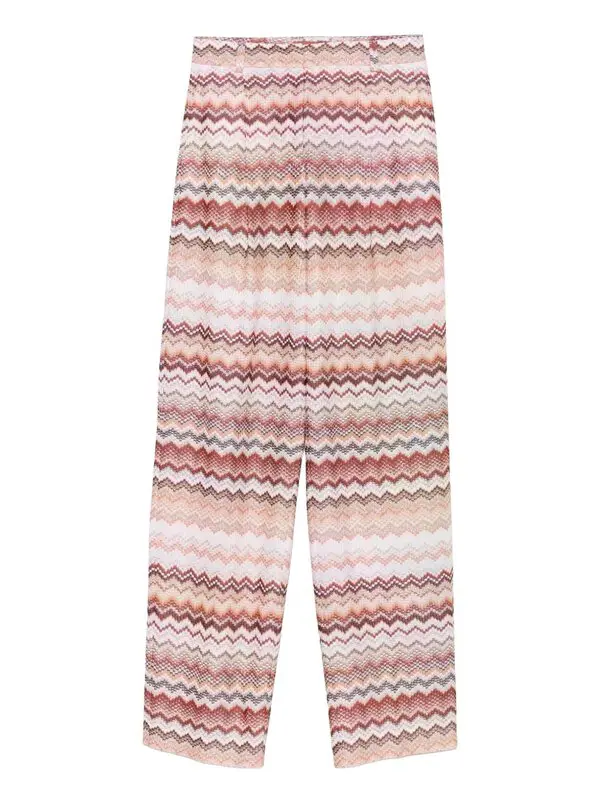 Missoni Zigzag-pattern Lamé Trousers - Red