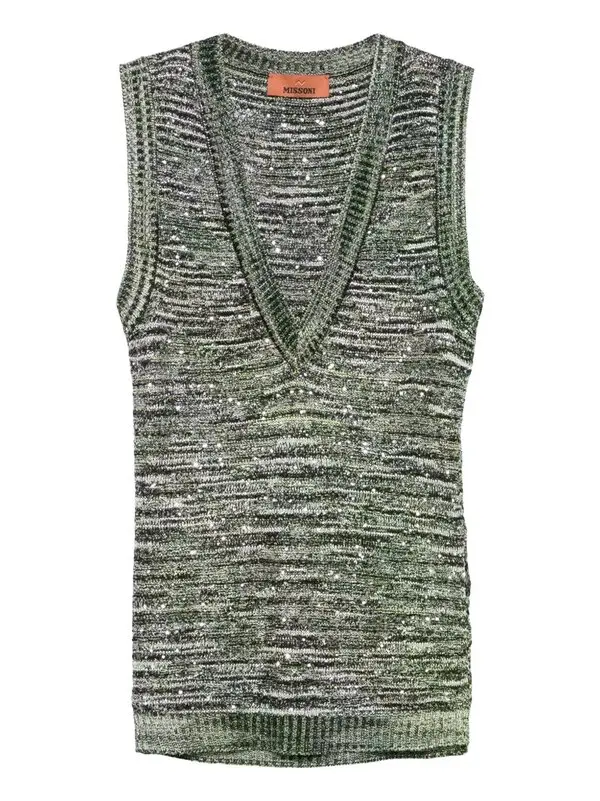 Missoni Sequined Slub-knit Tank Top - Black