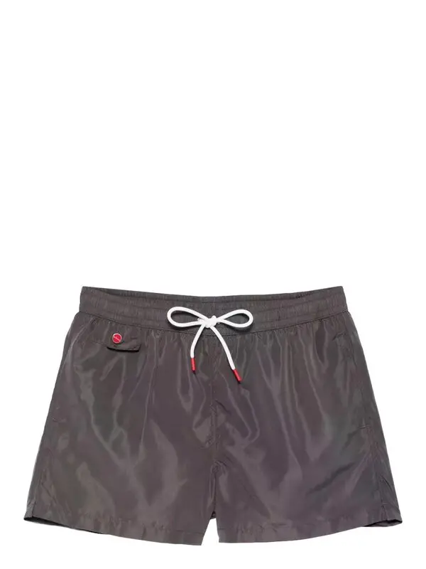 Kiton Logo-embroidered Swim Shorts - Grey