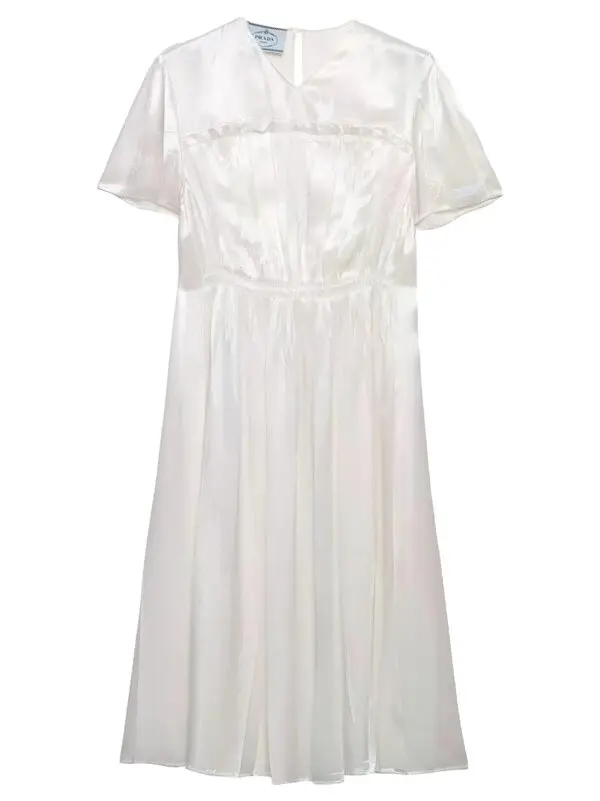 Prada Satin Midi Dress - White
