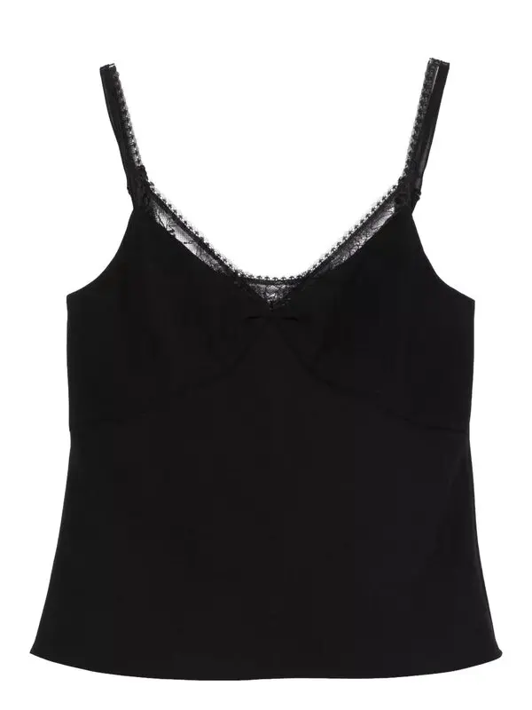 Vince Lace-trim Top - Black