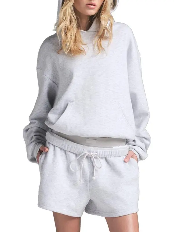 SKIMS Cotton Fleece Blend Classic Hoodie - Light Heather Grey