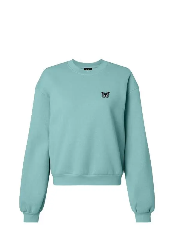 DALIX Butterfly Relaxed Sweatshirt - Arctic Blue