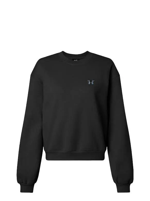 DALIX Butterfly Relaxed Sweatshirt - Black