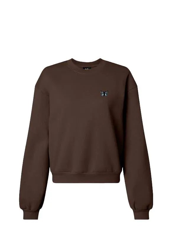 DALIX Butterfly Relaxed Sweatshirt - Brown