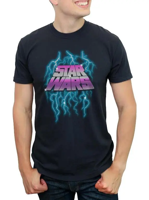 STAR WARS Lightning Logo Short Sleeve Graphic T-shirt - Black