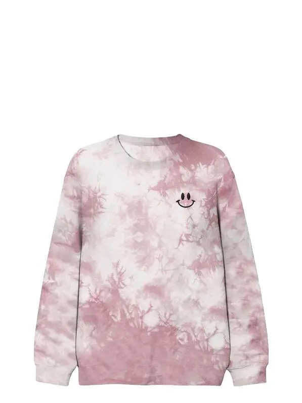 DALIX Tie Dye Crewneck Sweatshirt - Tie Dye Pink