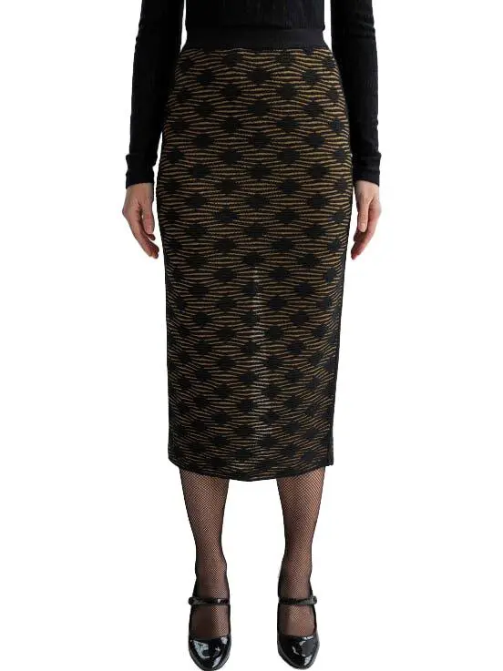 SSKEIN Ines Pencil Skirt - Golden Black