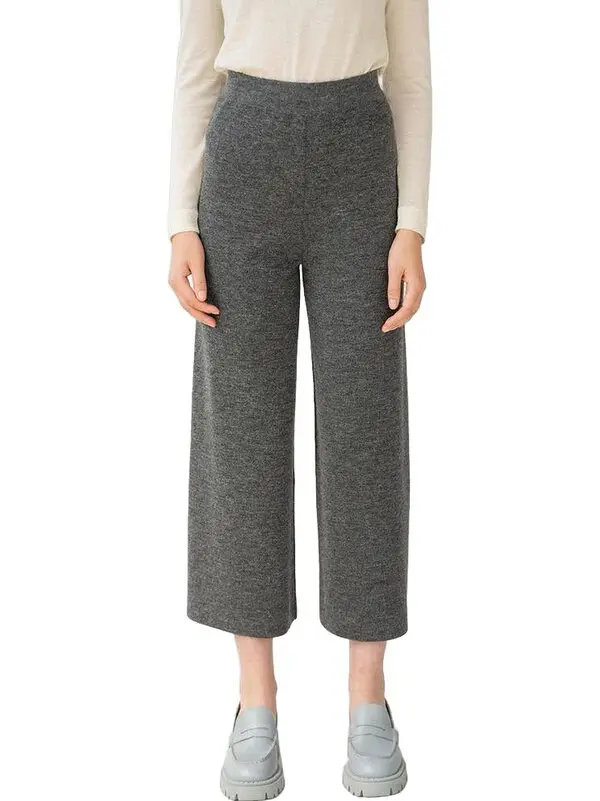 SSKEIN Wide Leg Trousers - Shadow Grey Heather