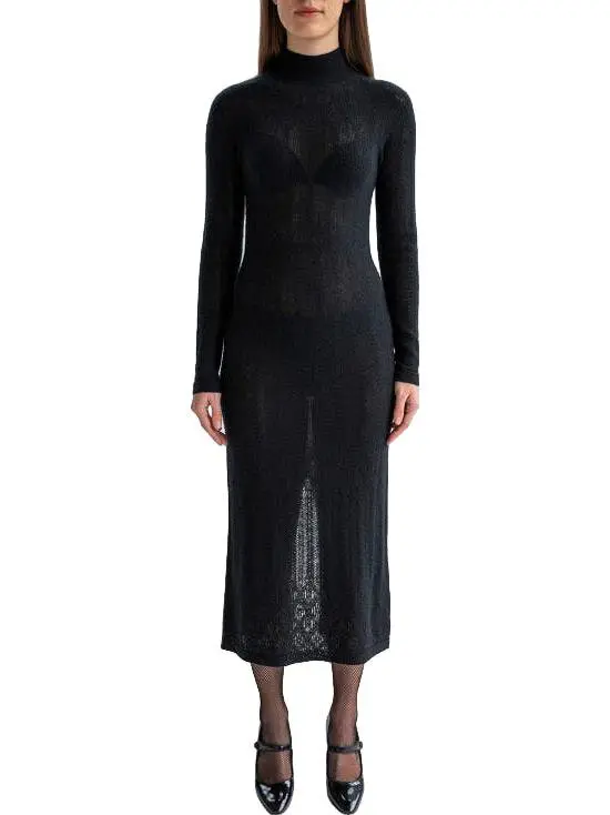 SSKEIN Margot Cashmere Dress - Black
