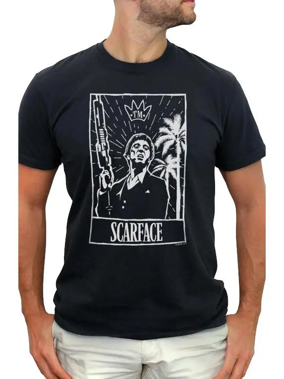 SCARFACE Tarot Card Graphic T-shirt - Black