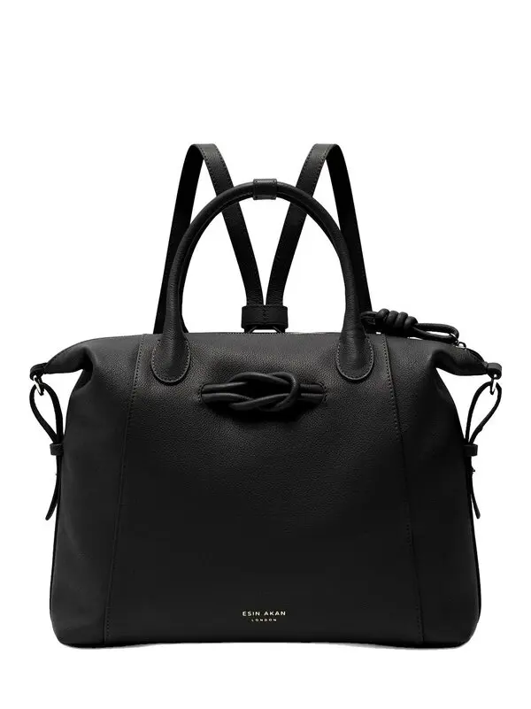 ESIN AKAN 6-in-1 Wimbledon Leather Backpack - Black