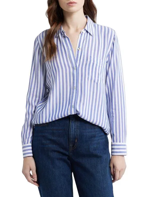 Rails Wren Striped Button-up Shirt - Blue White