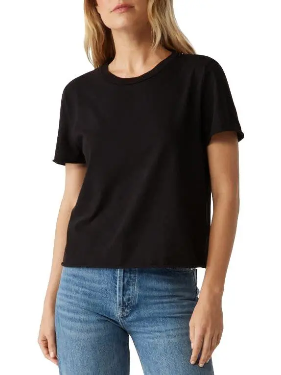 Michael Stars Jackie Raw Edge T-shirt - Black