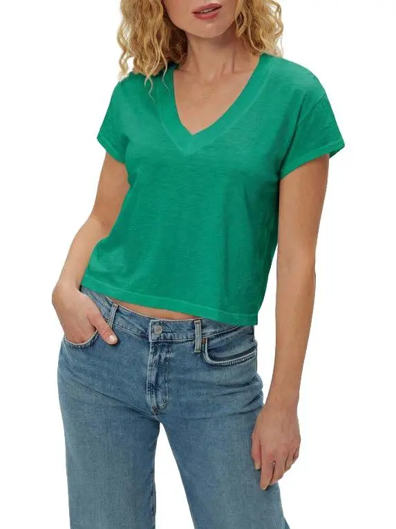 Michael Stars Harlan Cotton V-neck T-shirt - Maldives Green