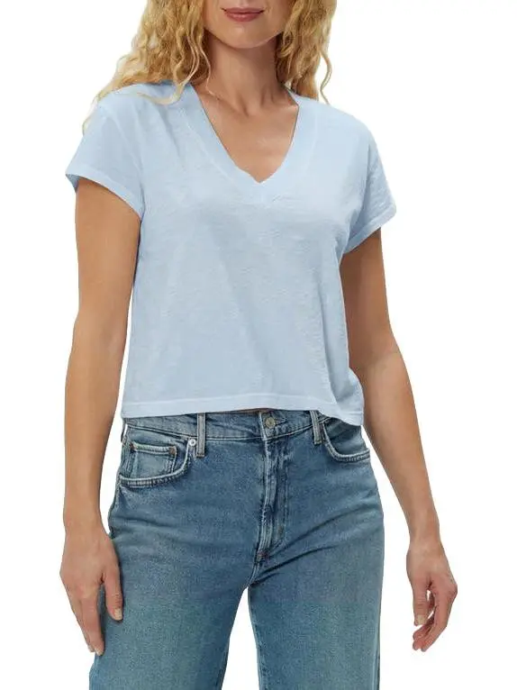 Michael Stars Harlan Cotton V-neck T-shirt - Splash