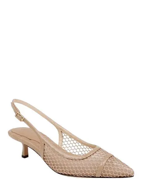 L'Agence Graland Pointed Toe Slingback Pump - Cappuccino Mesh