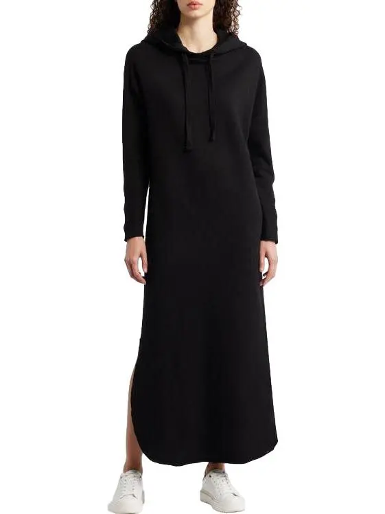 Frank & Eileen James Long Sleeve Hoodie Dress - Black