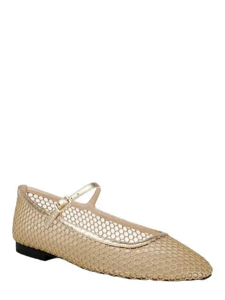 L'Agence Grainne Mary Jane Flat - Gold Mesh