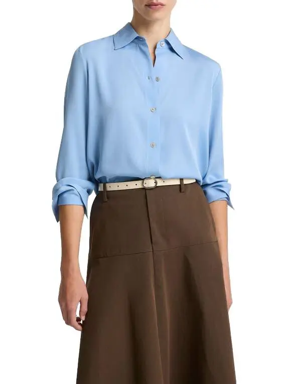 Vince Stretch Silk Button-up Shirt - Hydra
