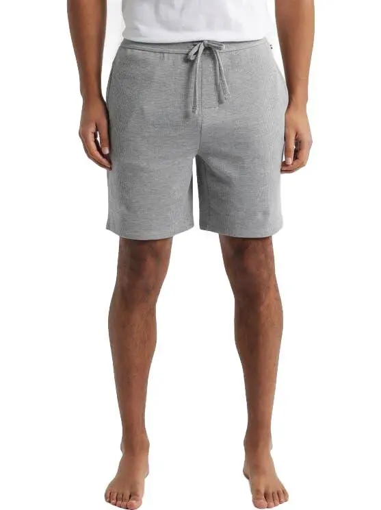 BOSS Waffle Knit Lounge Shorts - Medium Grey