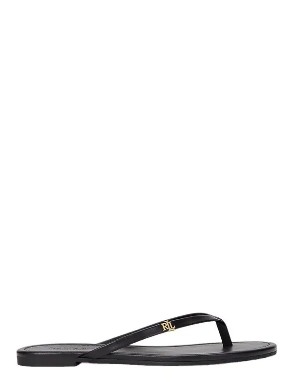 Ralph Lauren Raquel Leather Flip-flop - Black