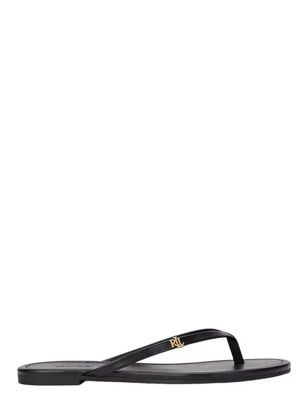 Ralph Lauren Leather Flip-flop - Black