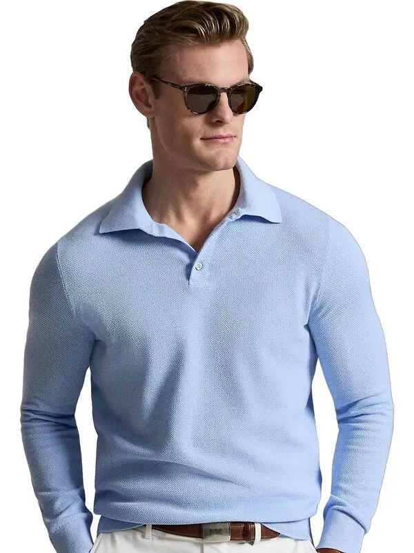 Ralph Lauren Performance Cotton-blend Polo Sweater - Office Blue
