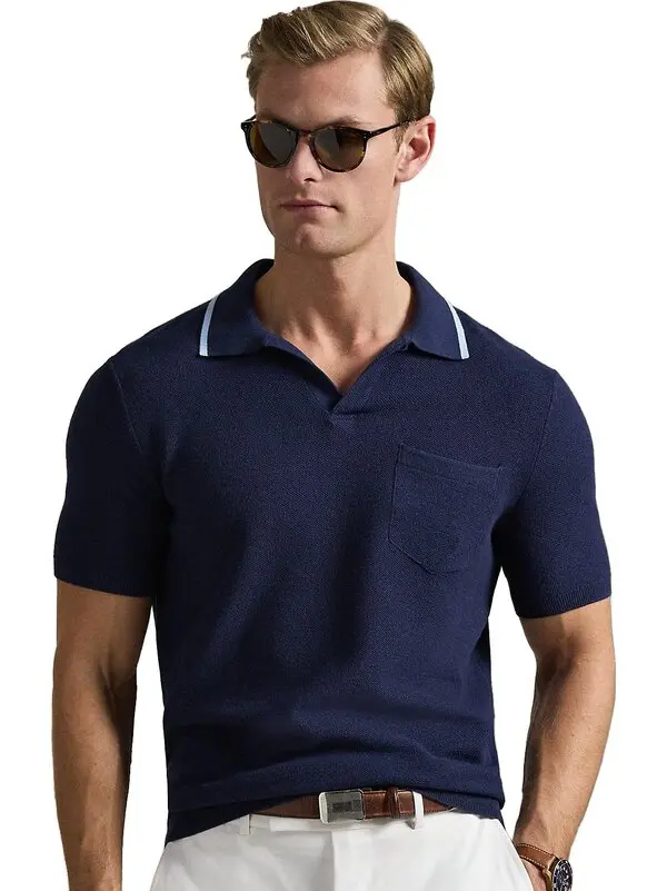 Ralph Lauren Performance Cotton-blend Polo Sweater - Refined Navy/office Blue