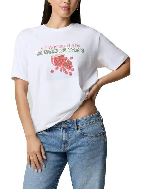 FLORENCE BY MILLS Graphic T-shirt - Pink Strawberry Field