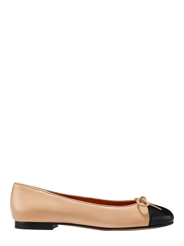 MARGAUX LONNBERG Cap-toe Demi Ballet Flats - Dune And Black