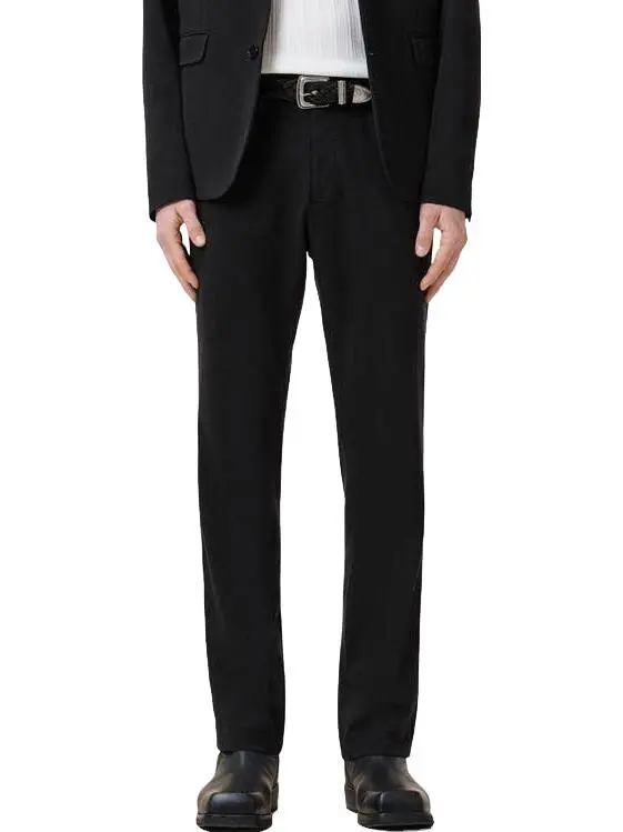 ALLSAINTS Bay Flat Front Cotton Pants - Black