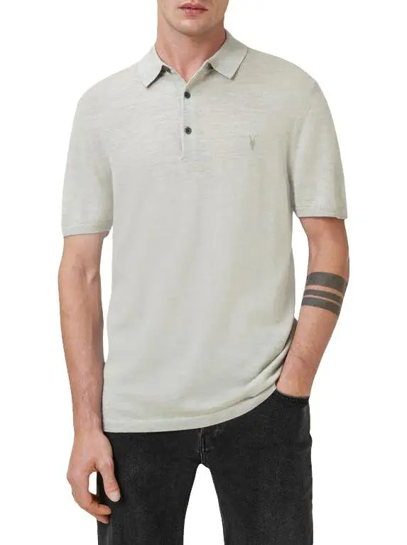 ALLSAINTS Mode Merino Wool Polo - Slate Green