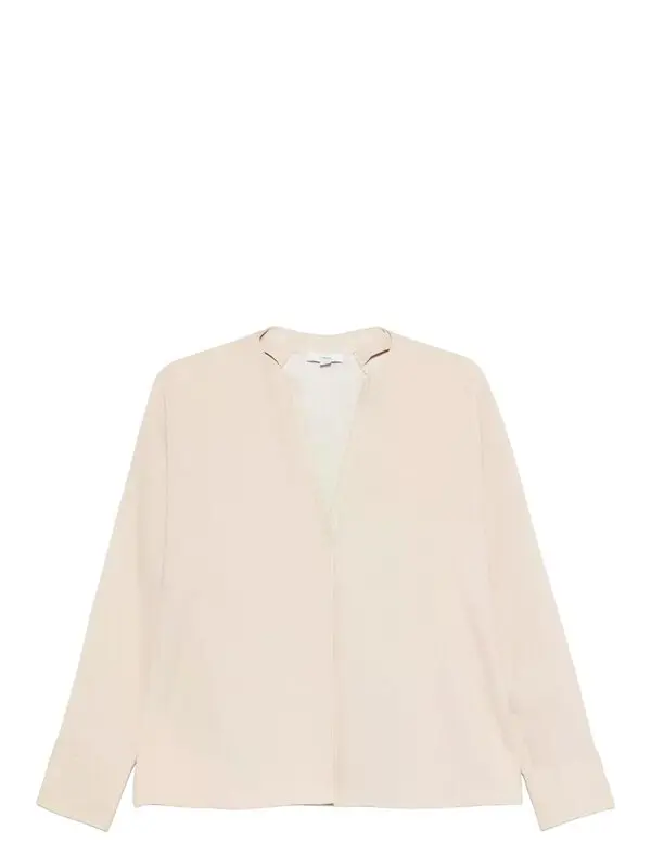 Vince Faux Leather-trim Blouse - Neutrals