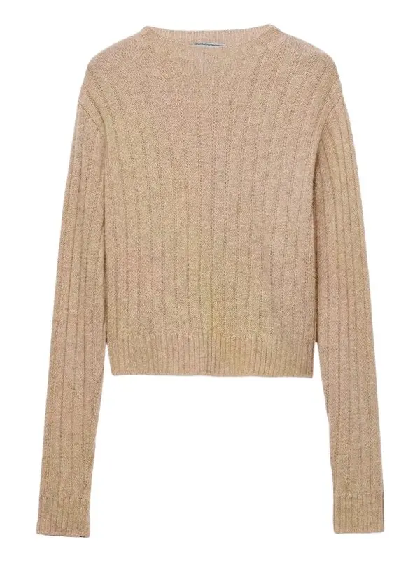 Prada Cropped Re-cashmere Sweater - Neutrals