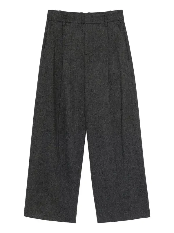 Vince Herringbone Trousers - Grey